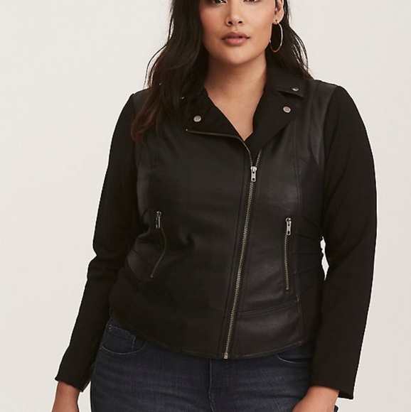 torrid | Jackets & Coats | Torrid Black Leather Moto Style Jacket ...